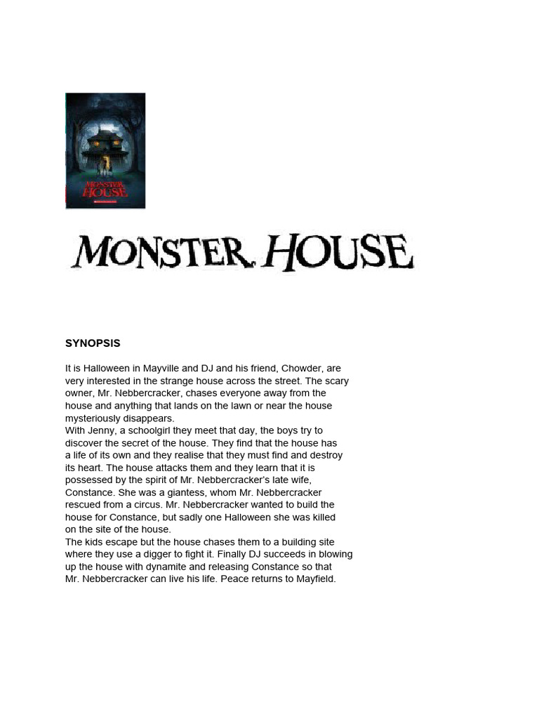 Monster House movie activity ( students sheet) | PDF