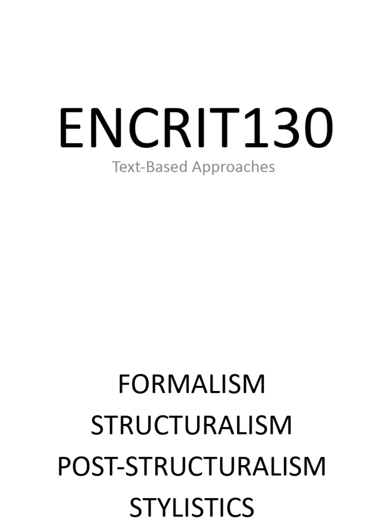Text Based Theories-1 | PDF | Deconstruction | Linguistics
