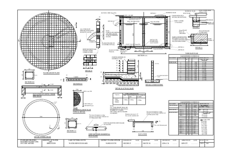 Bar Bending Schedule for Water Tank | PDF | Pipe (Fluid Conveyance ...