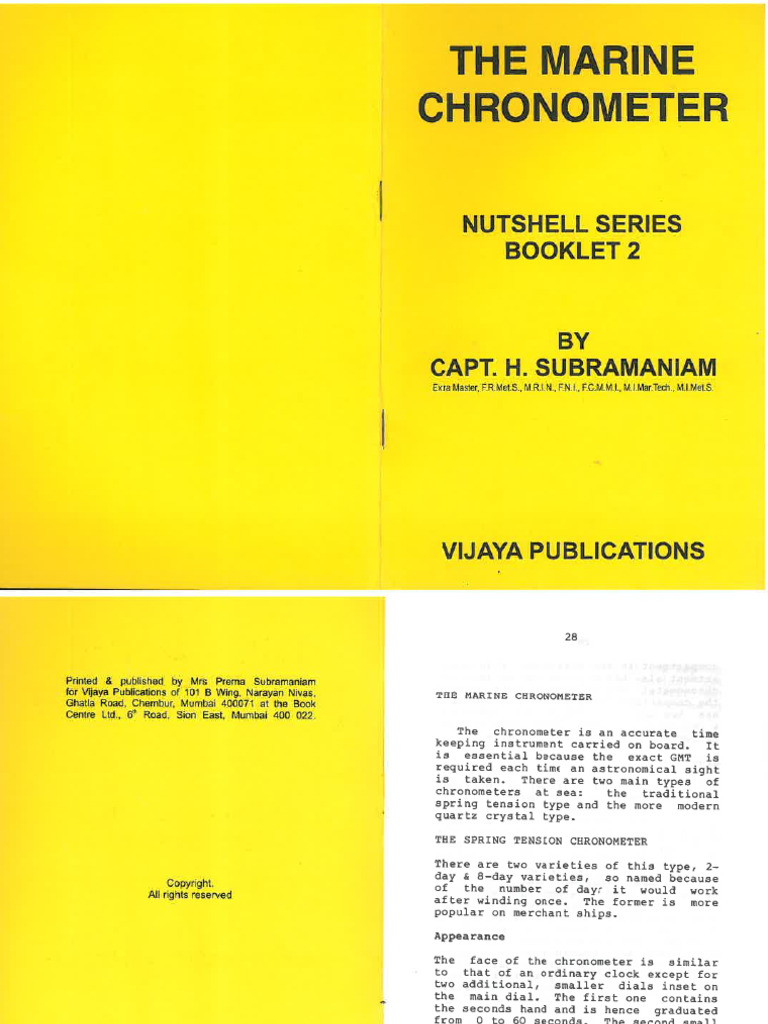Subramanian The Marine Chronometer Booklet 2 | PDF