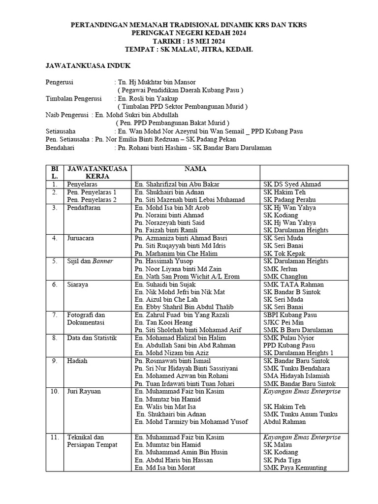 JK Pertandingan Memanah 3D KRS TKRS 2024 | PDF