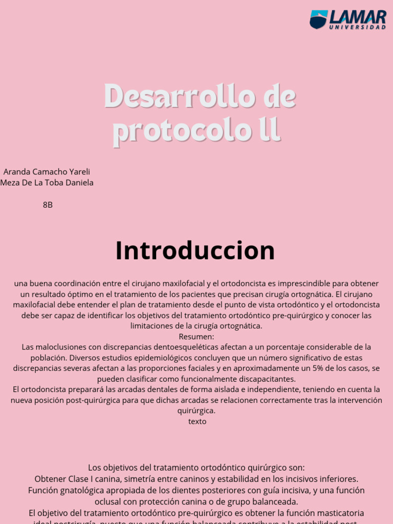 Desarrollo Del Protocolo | PDF | Ortodoncia | Odontología