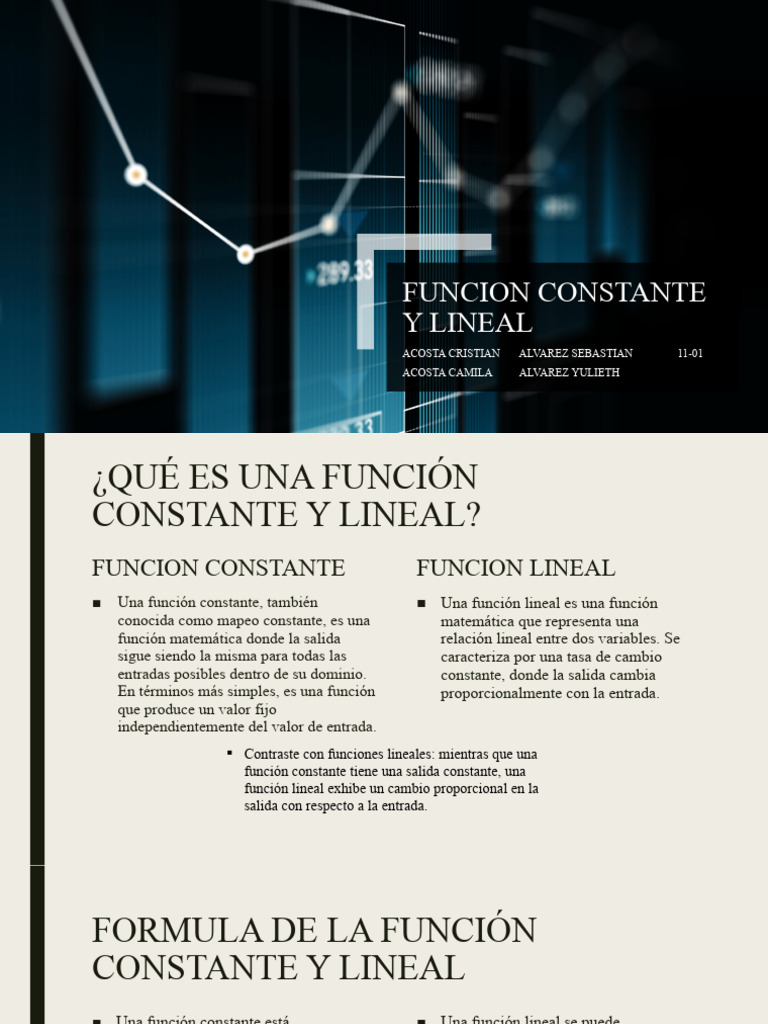 Funcion Constante y Lineal | PDF | Pendiente | Función (Matemáticas)