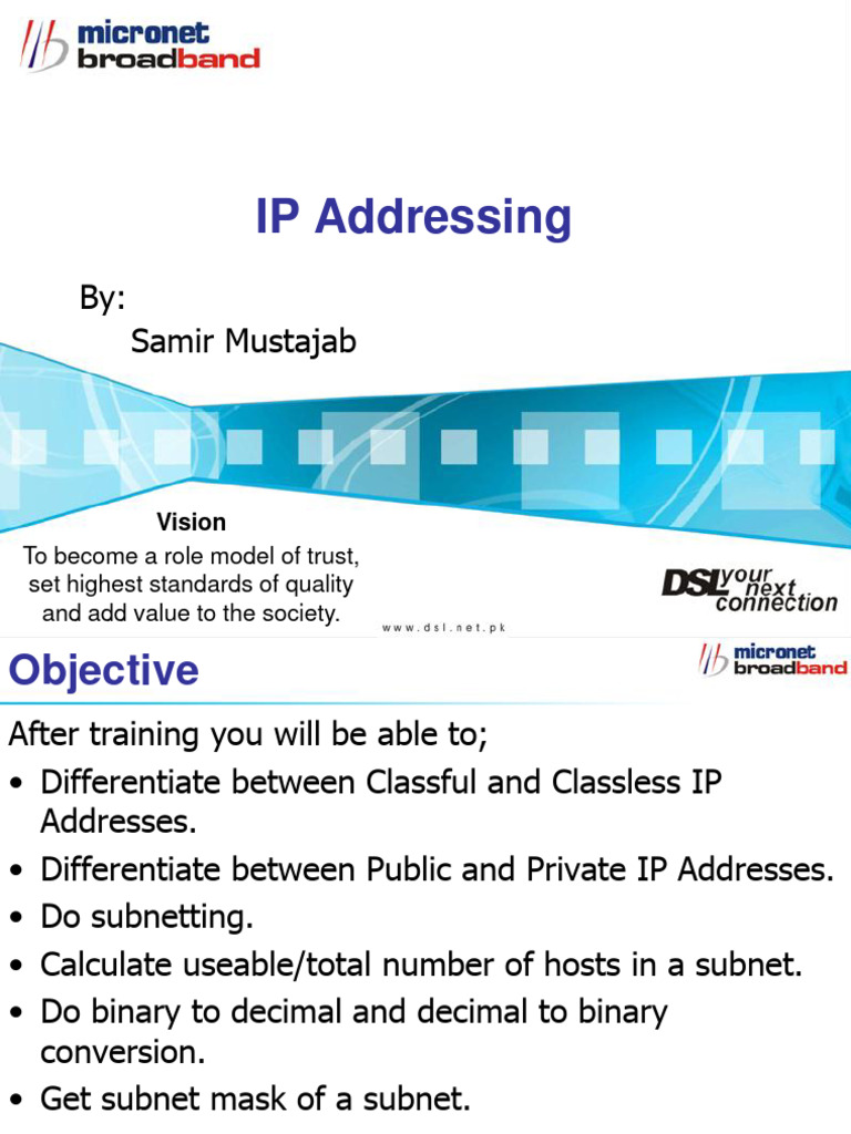 Ip Addressing And Subnetting Pdf Ip Address Computer Networking