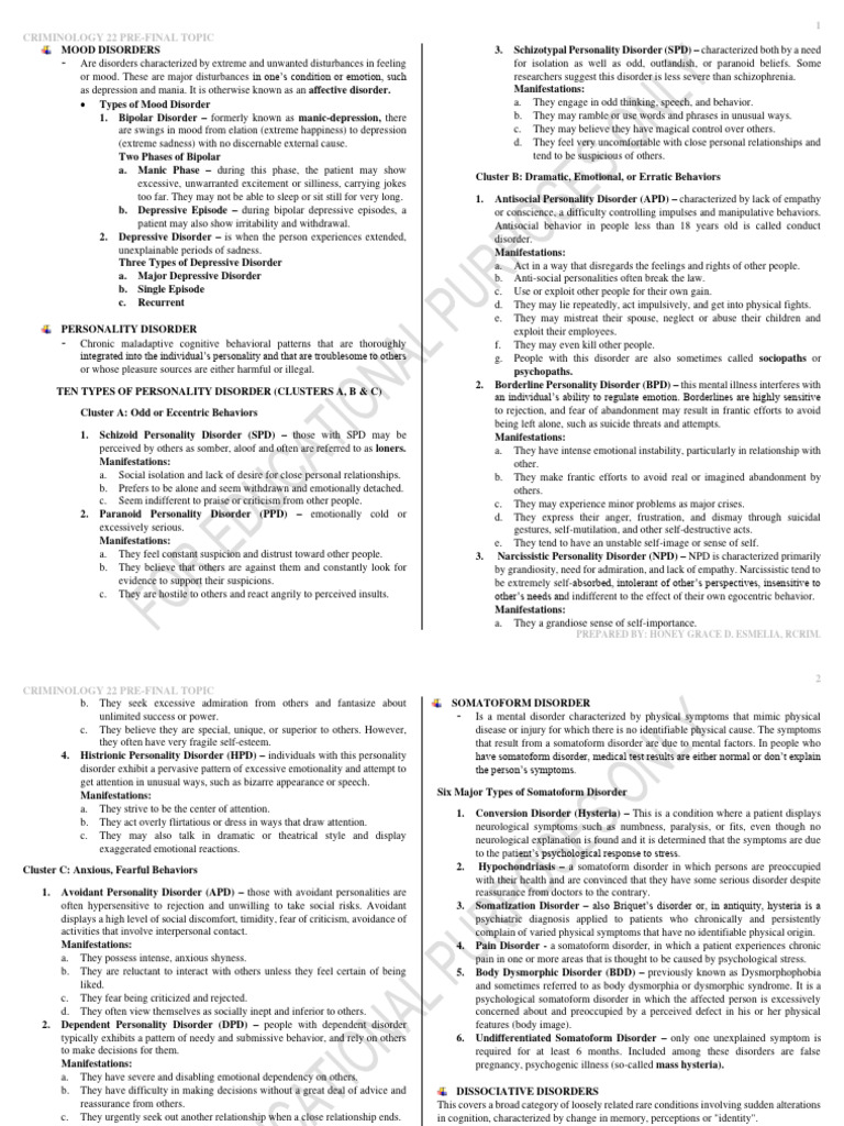 Crim 22 Pre Final Topic | Download Free PDF | Sexual Dysfunction | Mental Disorder