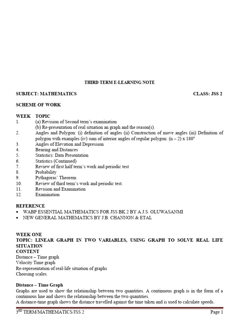 3rd Term j2 Mathematics | PDF | Equations | Polygon