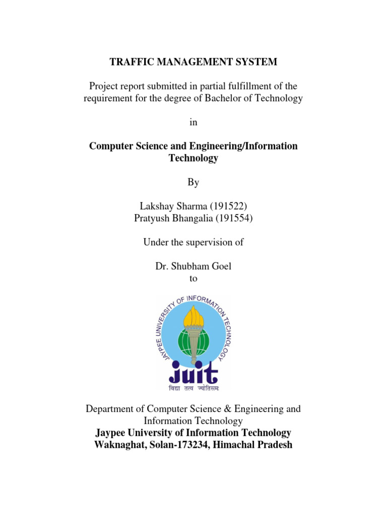 Traffic Management System by Lakshay Sharma | PDF | Traffic | Machine Learning