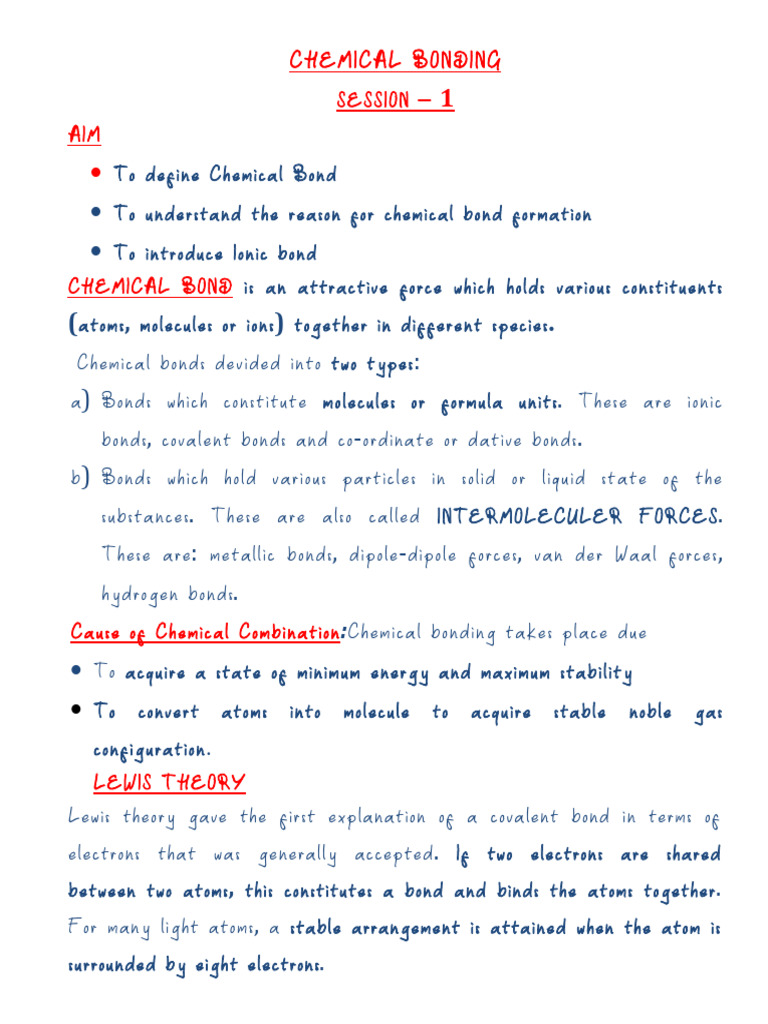 Introduction to Chemical Bonding | PDF | Ionic Bonding | Ion
