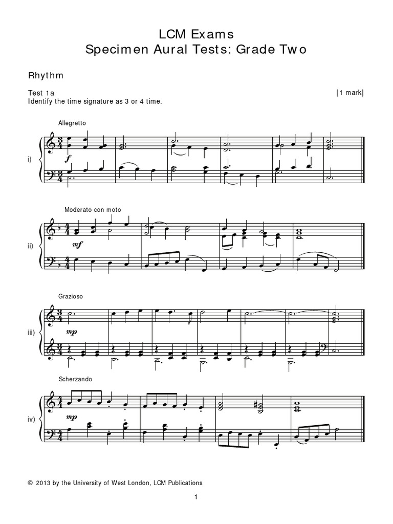 Aural Grade 2 | PDF | Music Technology | Musical Instruments