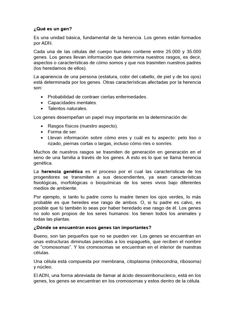 Qué es un GEN | PDF | Gene | Herencia