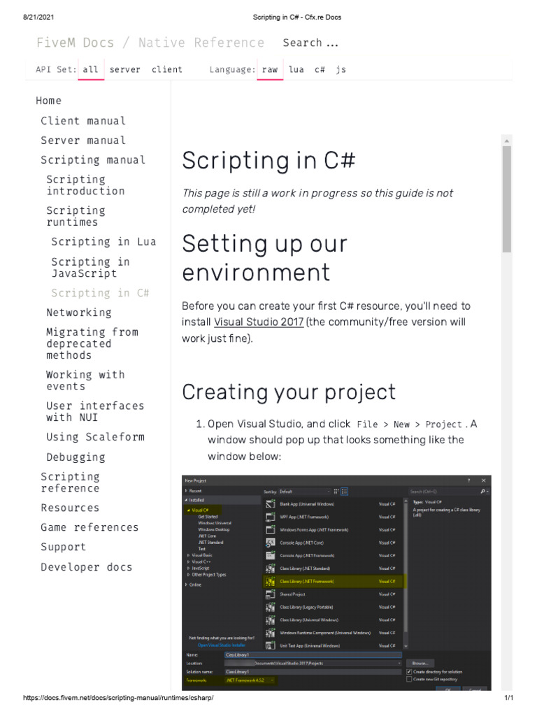 Fivem Scripting In C Docs Pdf