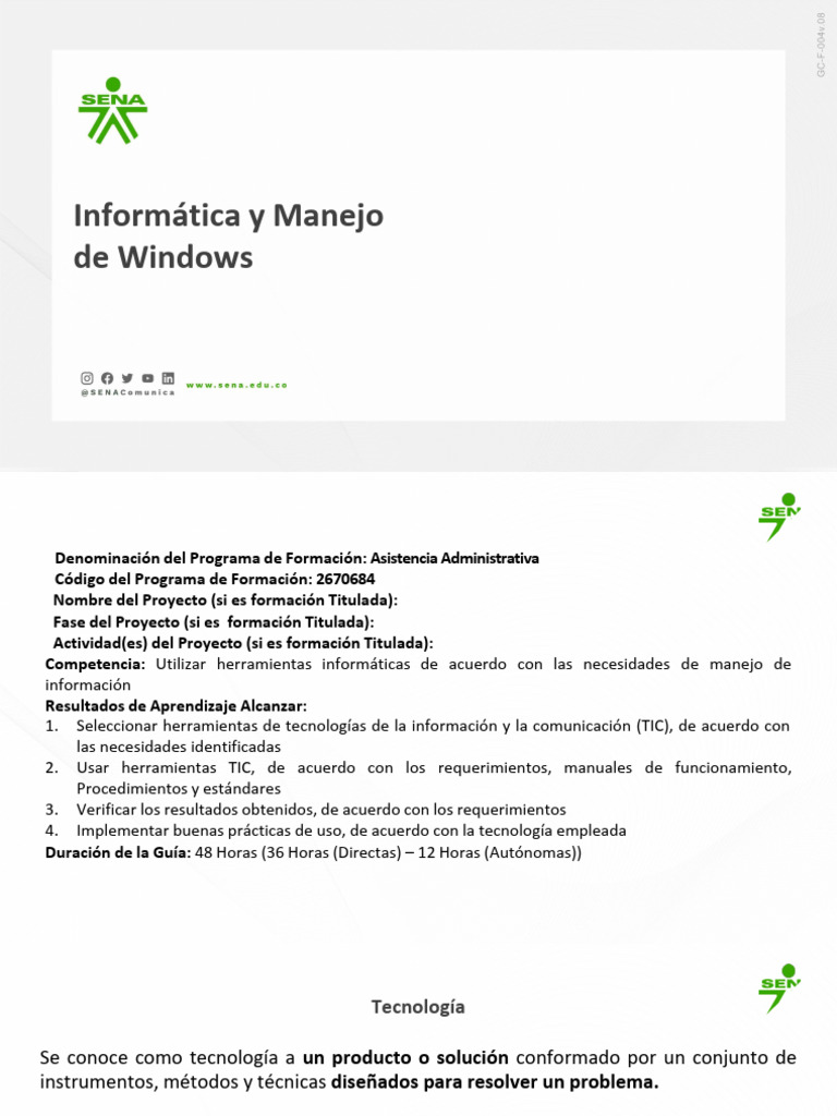 Informática y Manejo de Windows: Guía Básica | PDF | Informática ...