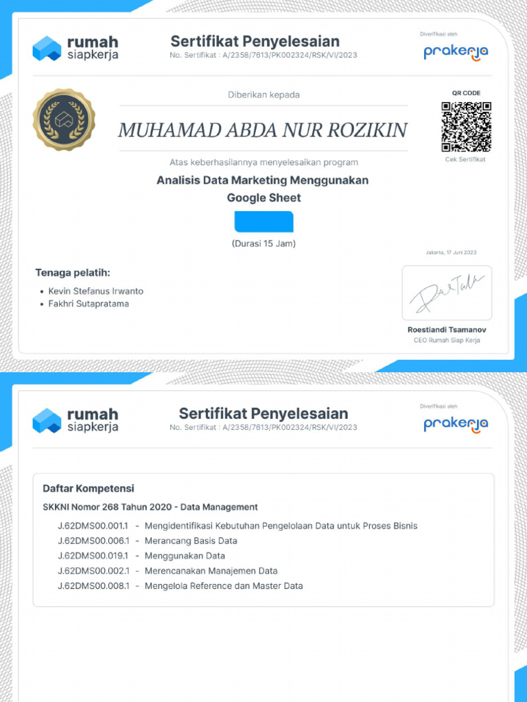 Sertifikat RSK | PDF