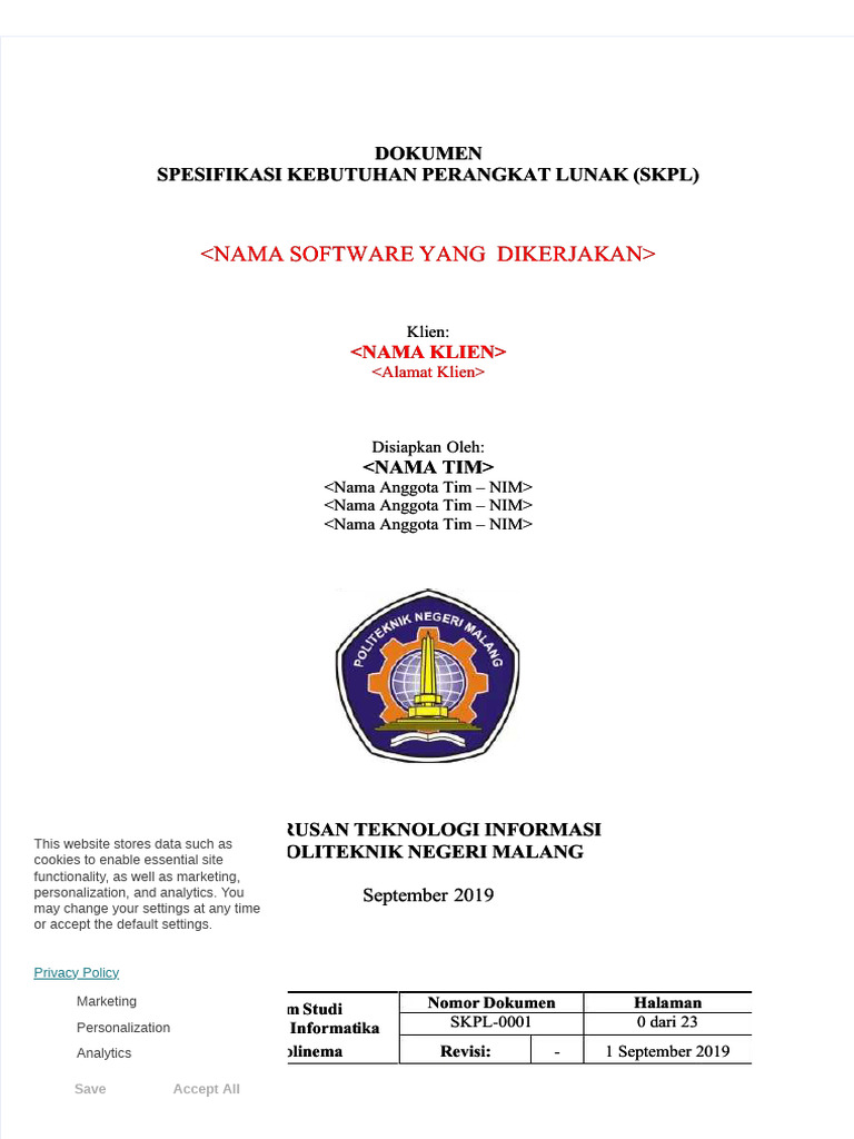 PDF Template SKPL Jti Polinema - Compress | PDF