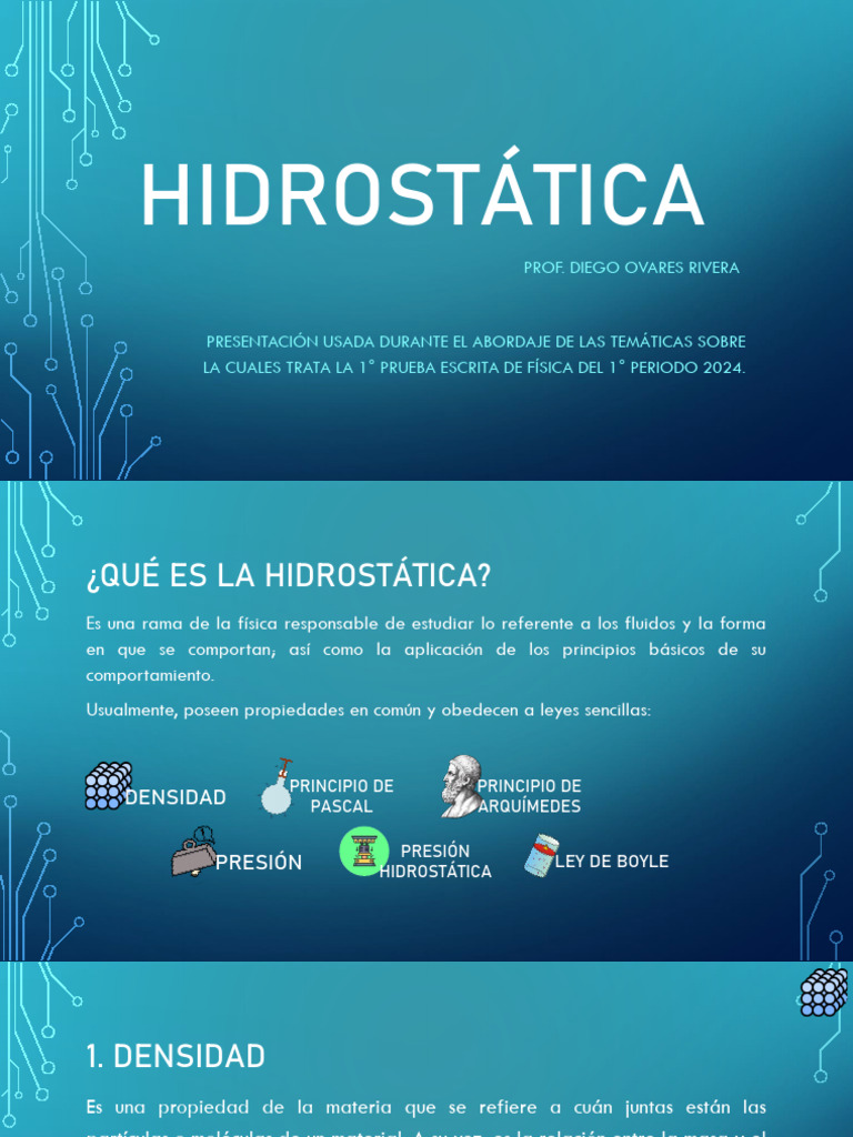 Presentacion Hidrostatica | PDF | Densidad | Presión