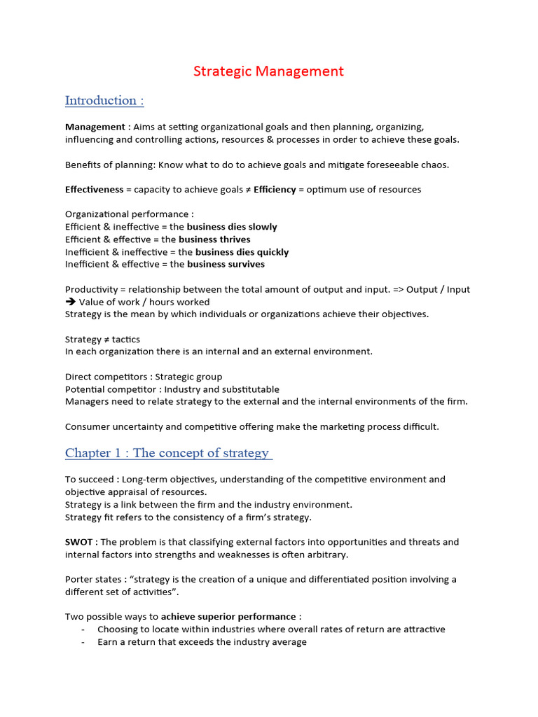 Strategic Management: Goals and Analysis | PDF | Mergers And Acquisitions | Strategic Management