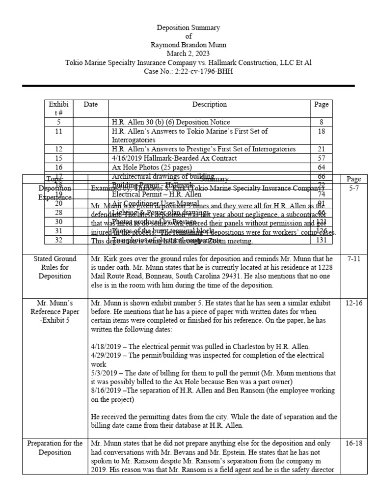 Raymond Mann (Tokio Marine Specialty Ins) Depo | PDF