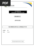Mathematical Literacy Maths LIT NSC P1 QP Sept 2022 Eng | PDF | Value ...