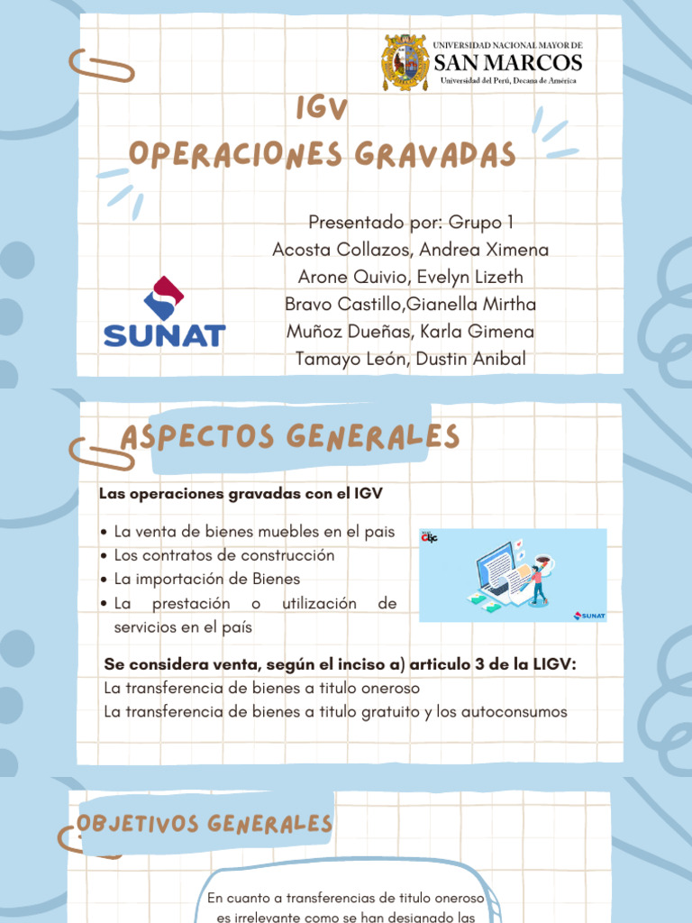 IGV - Operaciones Gravadas | PDF | Impuestos | Pagos