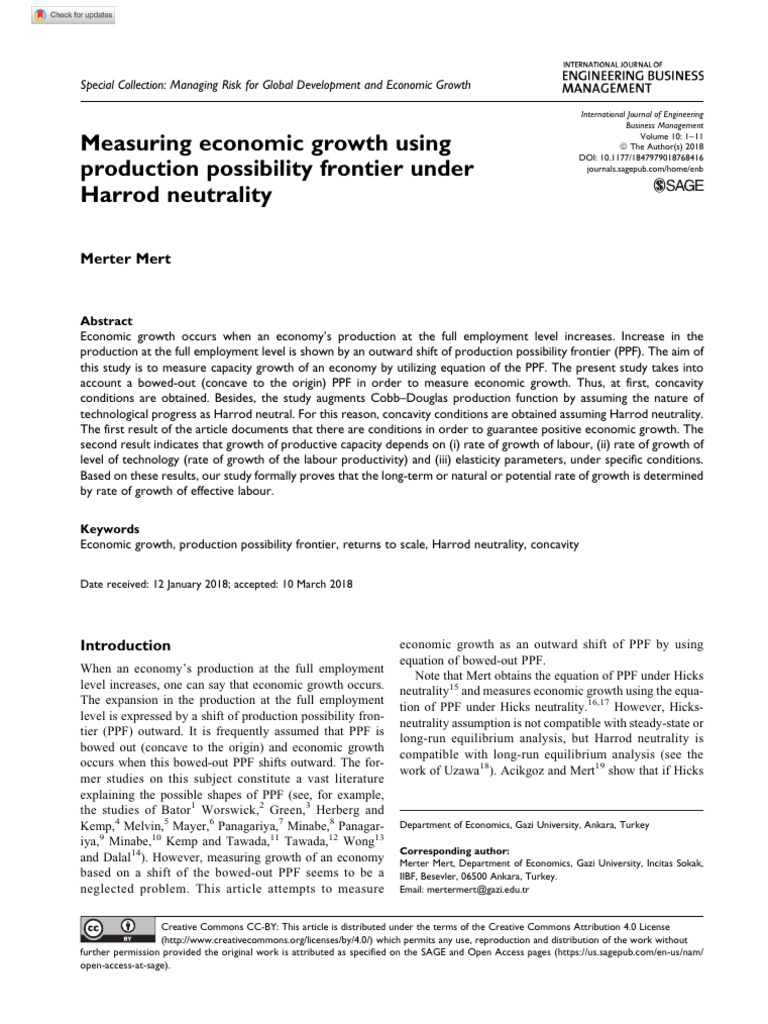 Measuring Economic Growth Using Production Possibi | PDF | Economic ...