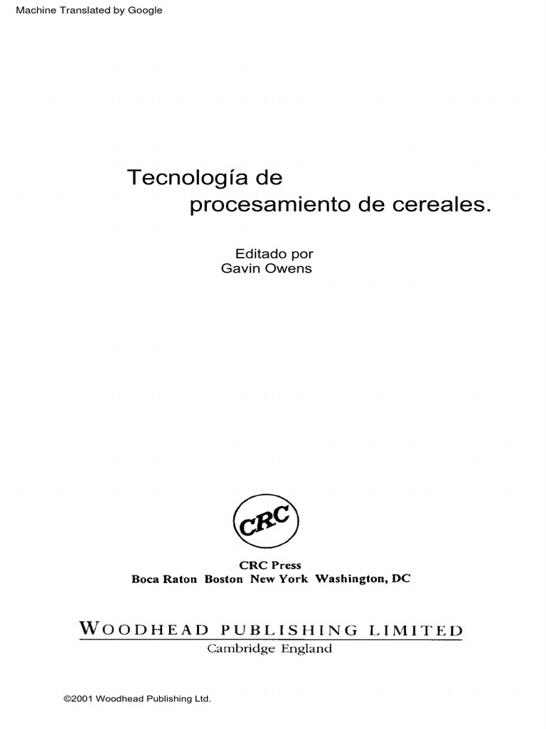 Cereals Processing Technology by Gavin Owens | PDF | Trigo | Panes