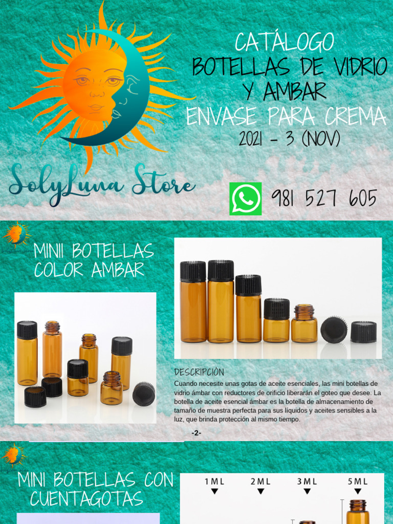 2021 - 3 Solylunastore - BOTELLAS AMBAR | PDF | Botella | Sustancias químicas