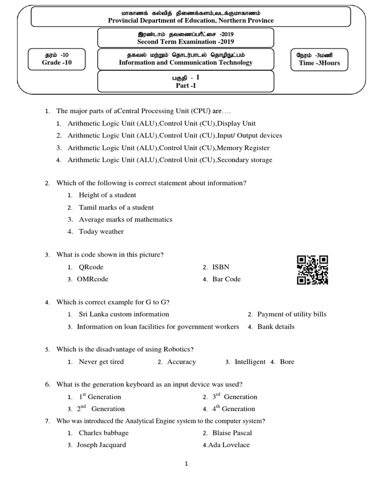 CPU and ICT Exam Questions Guide | PDF | Computer Data Storage ...