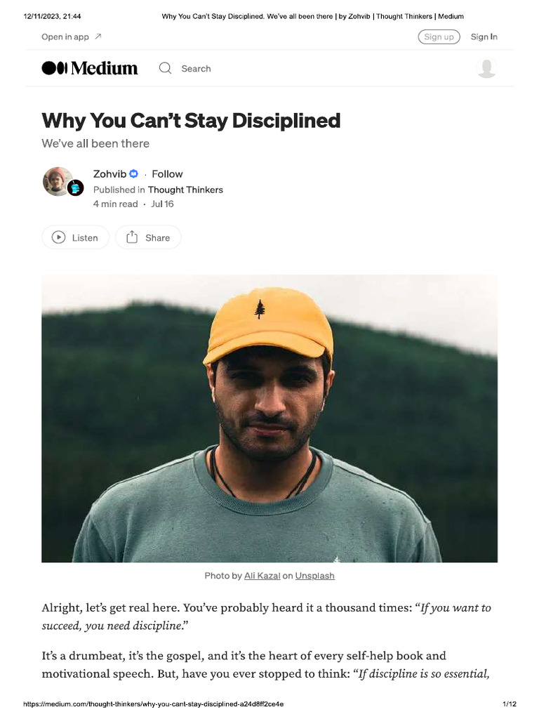 Why You Cant Stay Discipline | PDF