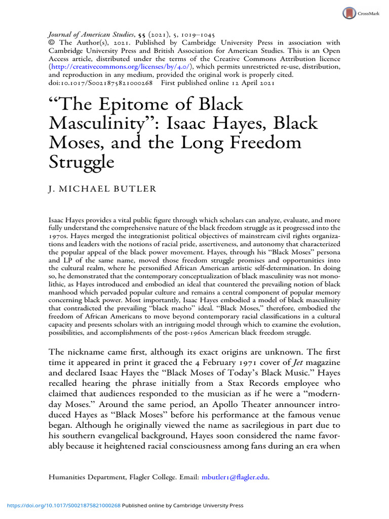BUTLER Epitome of Black Masculinity Isaac Hayes Black Moses and The ...