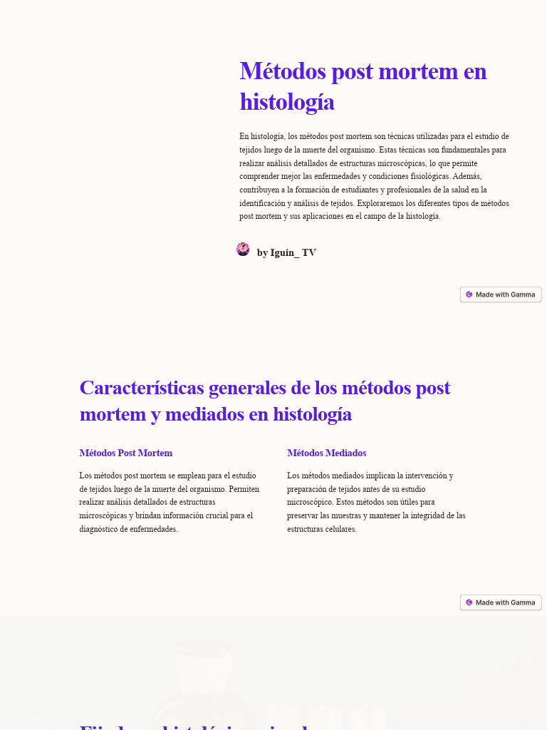 Metodos Post Mortem en Histologia | Descargar gratis PDF | Histología | Tejido (biología)