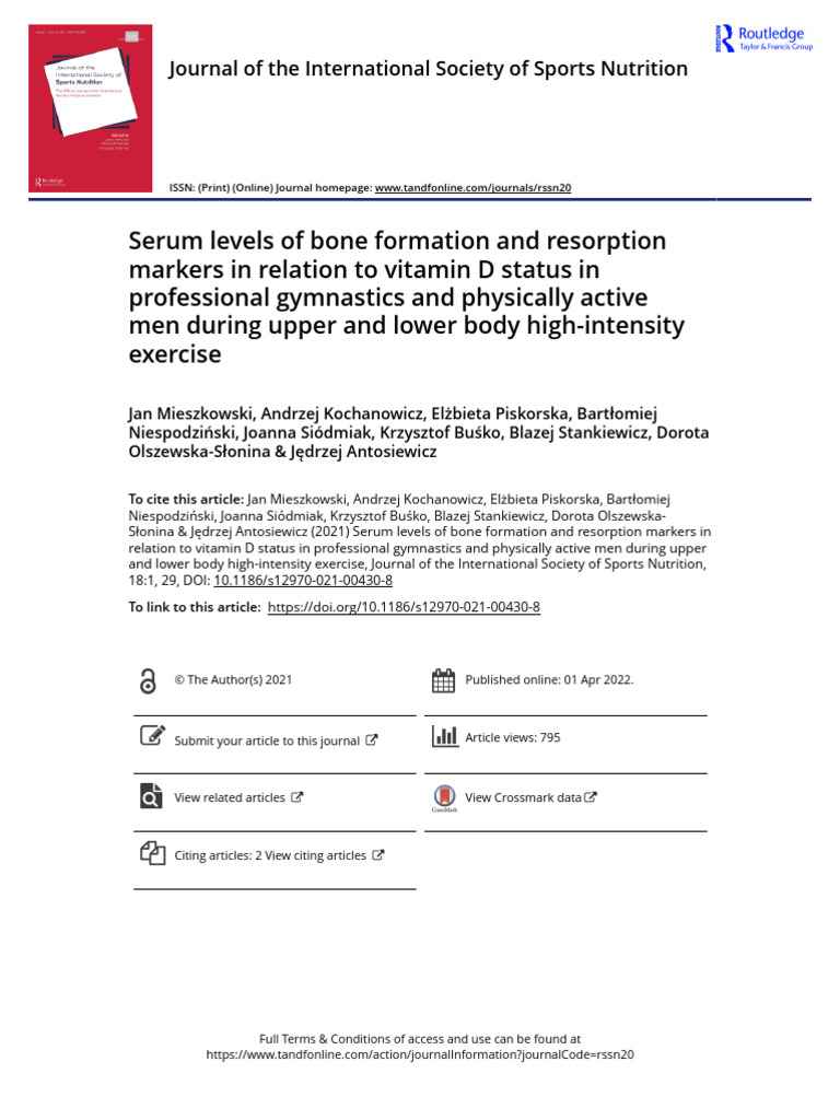 Serum Levels of Bone Formation and Resorption Markers in Relation To ...