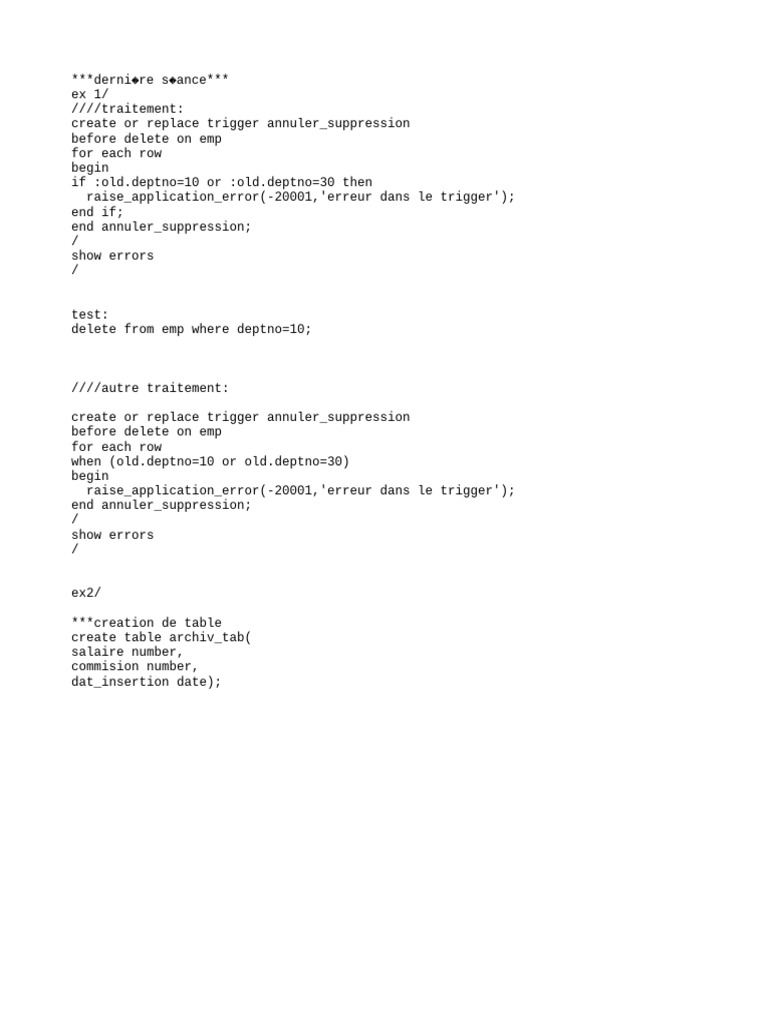 Oracle Trigger and Table Creation Guide | PDF