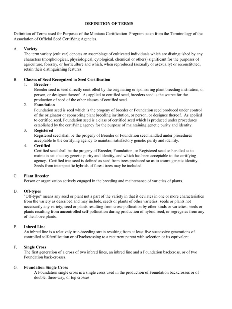 definition of terms | PDF | Plant Breeding | Plants