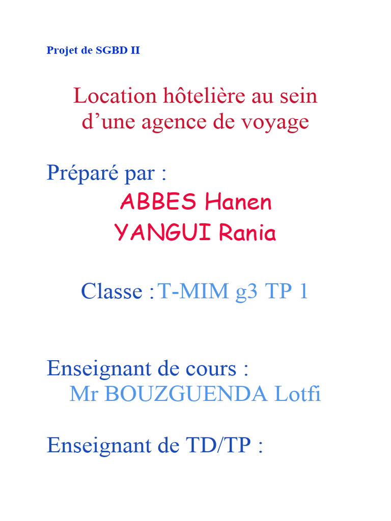 Rapport | PDF | PL/SQL | SQL