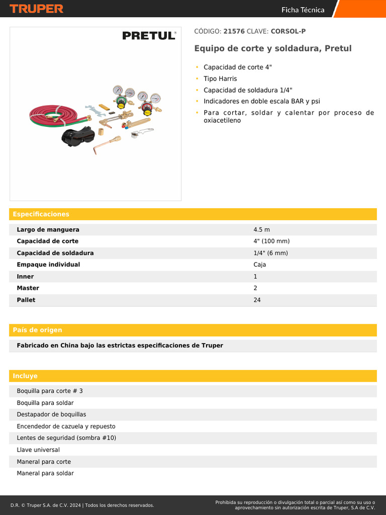 21576-Equipo de Corte y Soldadura, Pretul | PDF | Soldadura | Construcción