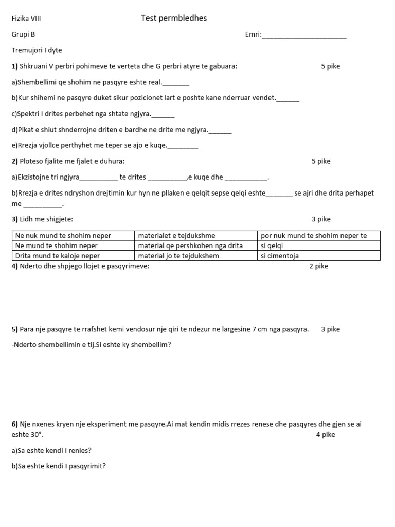 Test Fizika 8 TR 2 GR B.. | PDF
