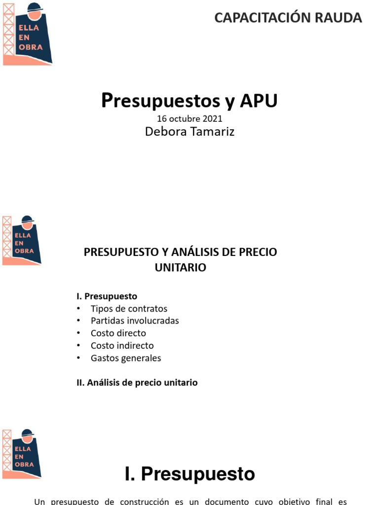 16.10 - Clase Presupuesto y APU | PDF | Presupuesto | Contratista general