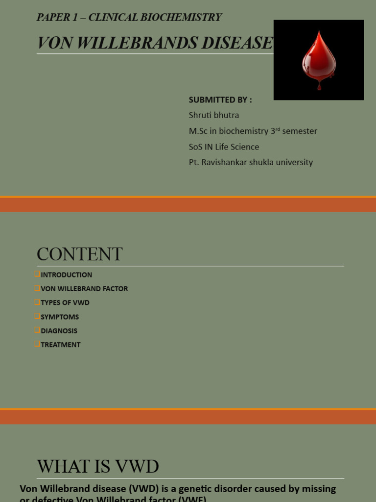 Understanding Von Willebrand Disease | PDF | Bleeding | Medicine