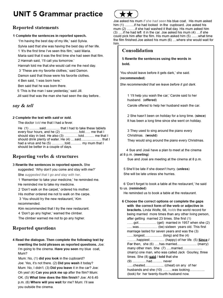 UNIT 5 GRAMMAR | PDF | Languages | Foreign Language Studies