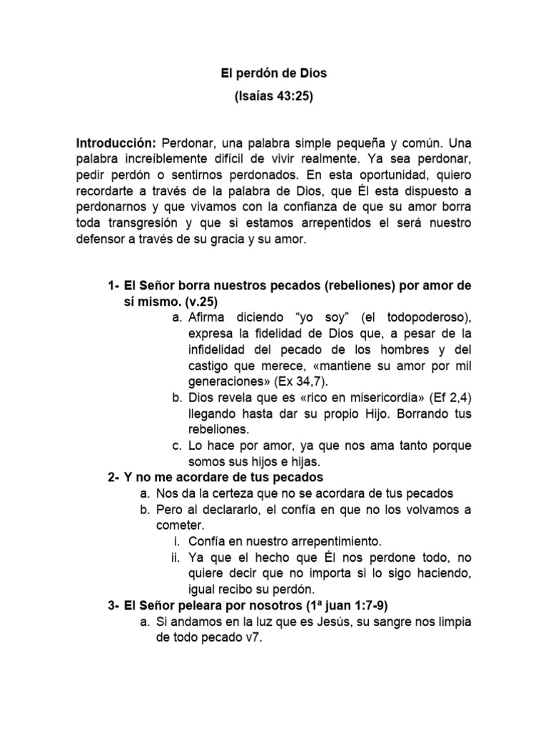 El Perdon de Dios | PDF | Pecado | Perdón