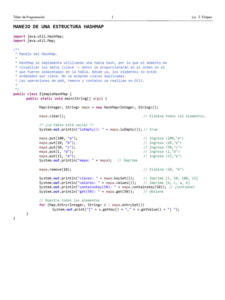 Colecciones de HashMap, LinkedHashMap y TreeMap en Java | PDF | Java ... Colecciones de HashMap, LinkedHashMap y TreeMap en Java | PDF | Java ...