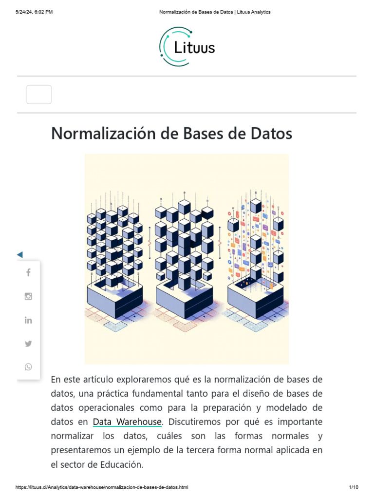 Normalización de Bases de Datos - Lituus Analytics | PDF | Bases de datos | Gestión de ...
