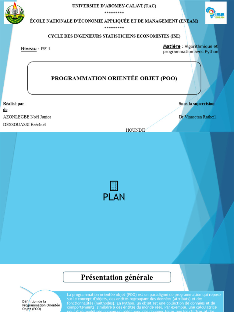 Présentation Poo V1 Pdf Programmation Orientée Objet Classe Informatique