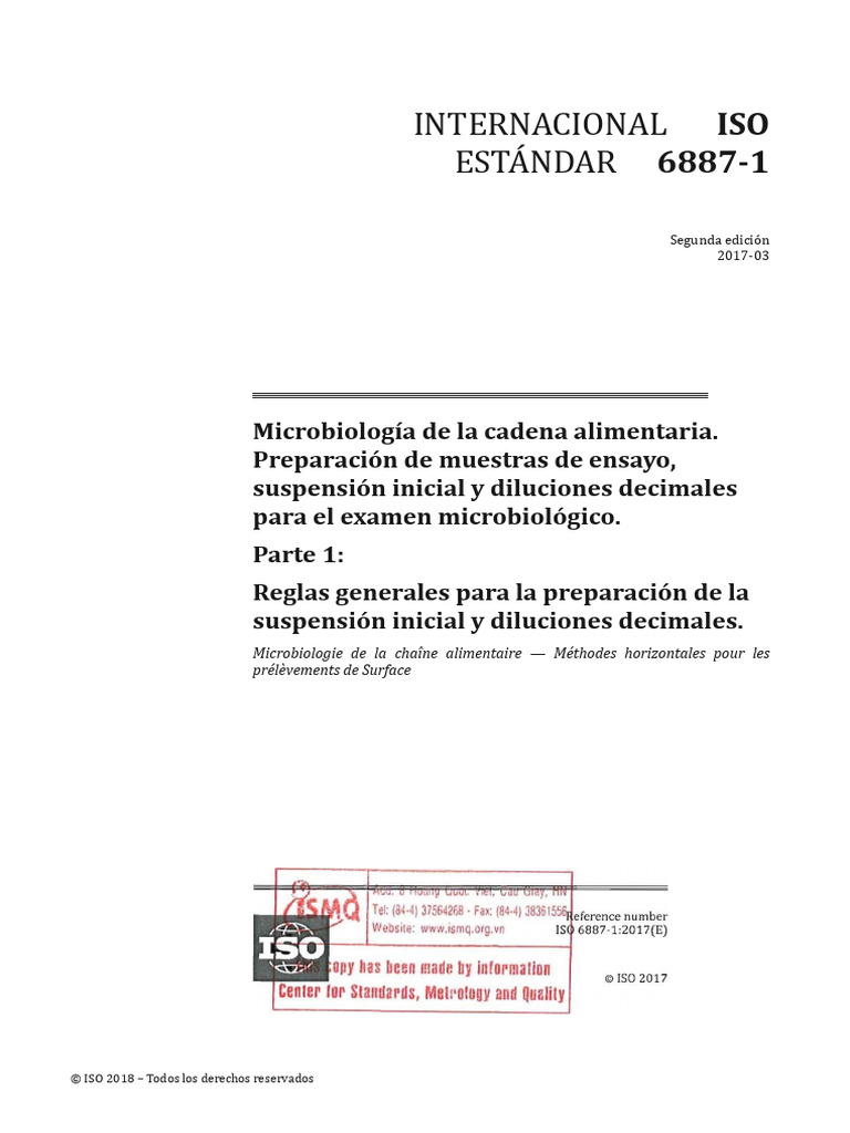 ISO 6887:2017 Español | Descargar gratis PDF | Organización ...