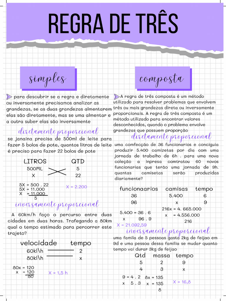 Resumo regra de três | PDF