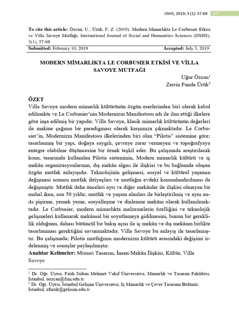 Modern M - Marlikta Le Corbusier Etk - S - Ve V - Lla Savoye Mutfa - I (#595391) - 767855 | PDF