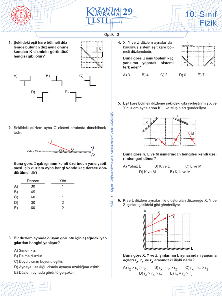 Sınıf Fizik Fizik: Yatay Eksen | PDF