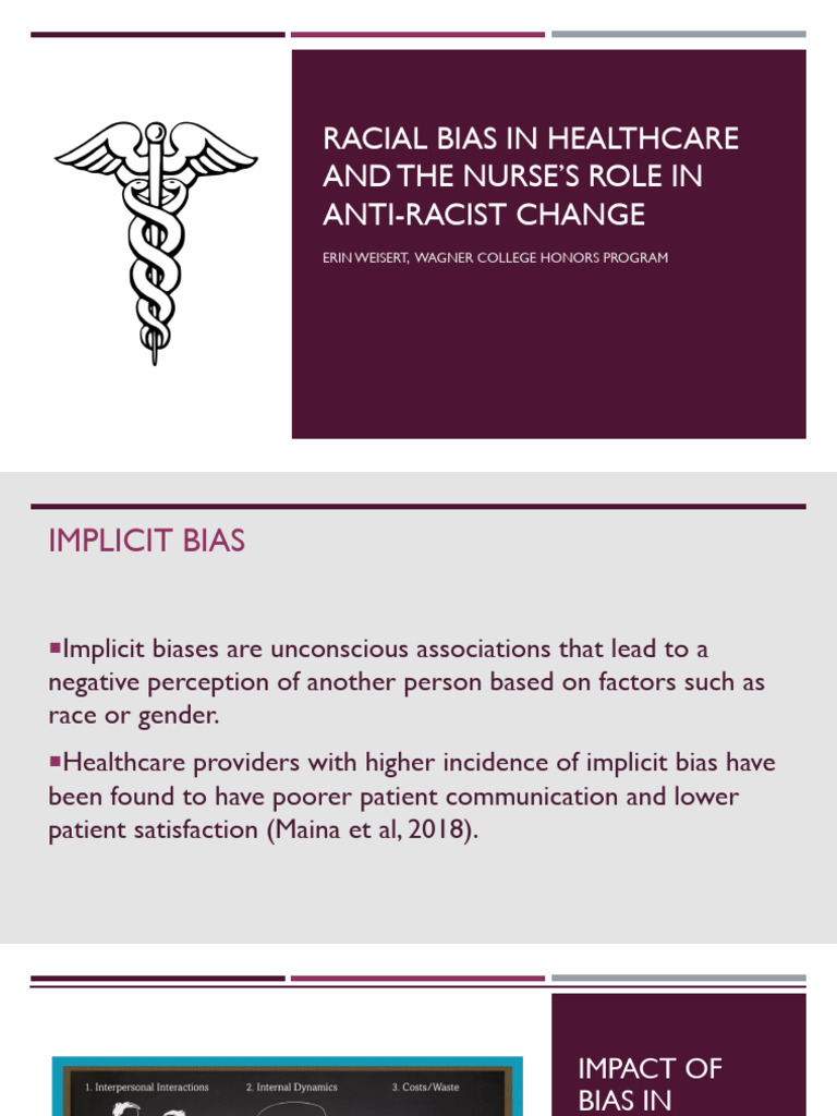 Racial Bias in Healthcare: Nurse's Role | PDF | Health Equity ...