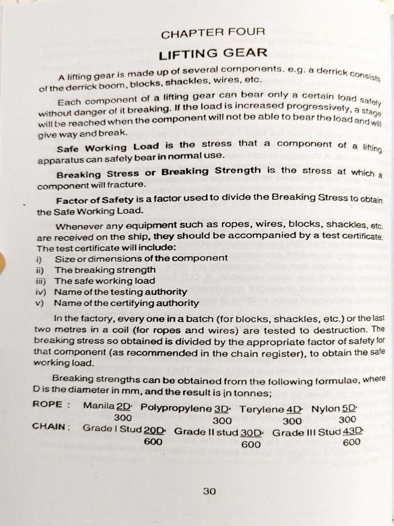 Lifting Gear - Breaking Strength | PDF