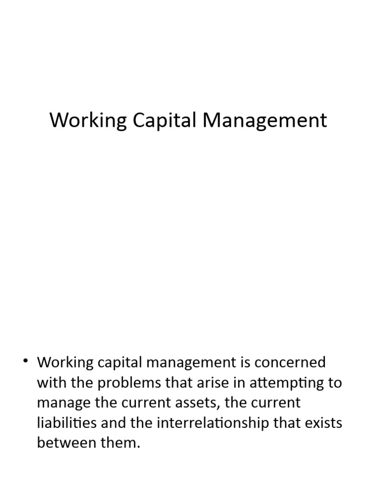 Working Capital Management | PDF | Working Capital | Investing